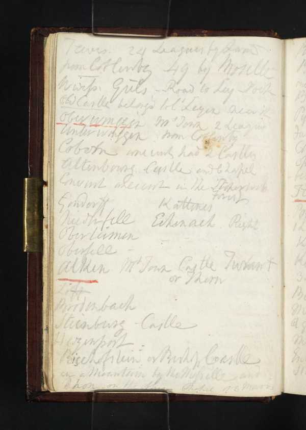 ‘Notes of Sights between Koblenz and Trier‘, Joseph Mallord William ...