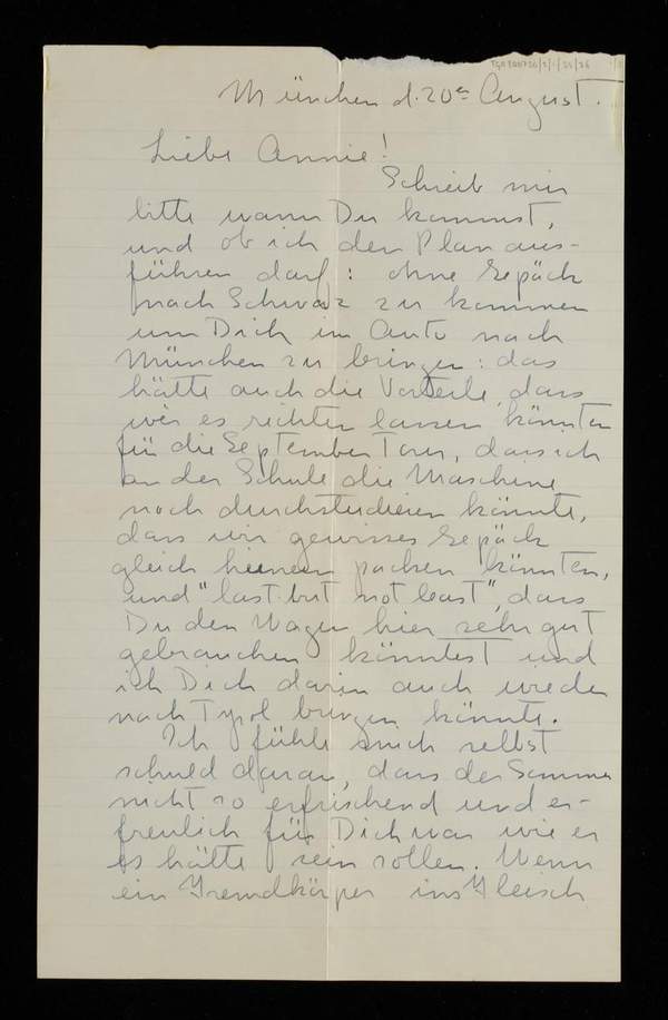 Letter from Edward Renouf to Anny Schey von Koromla‘, Edward Renouf ...