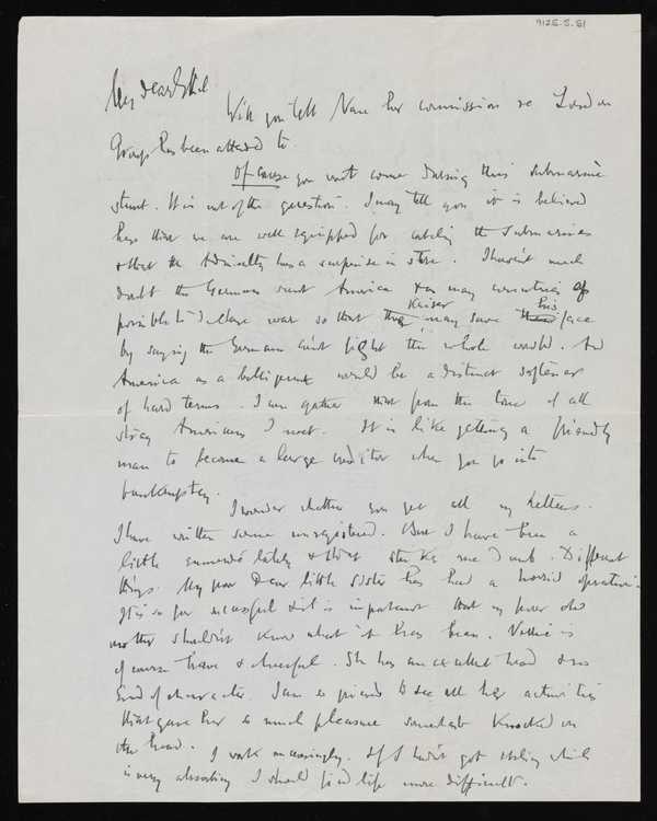 Letter from Walter Sickert to Ethel Sands, addressed 26 Red Lion Square ...