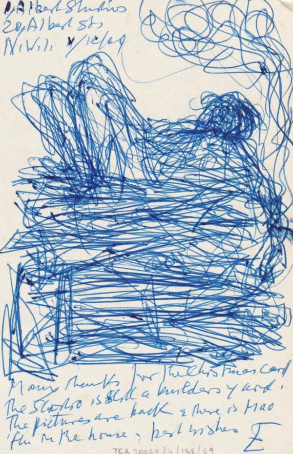 Postcard from Erich Kahn to J.P. Hodin‘, Erich Kahn, recipient: Dr J. P ...